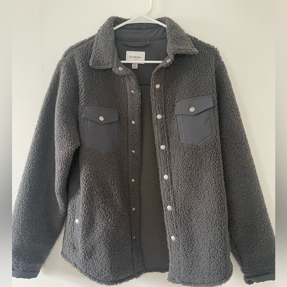 Goodfellow & Co | Jackets & Coats | Goodfellow Sherpa Grey Jacket Mens ...
